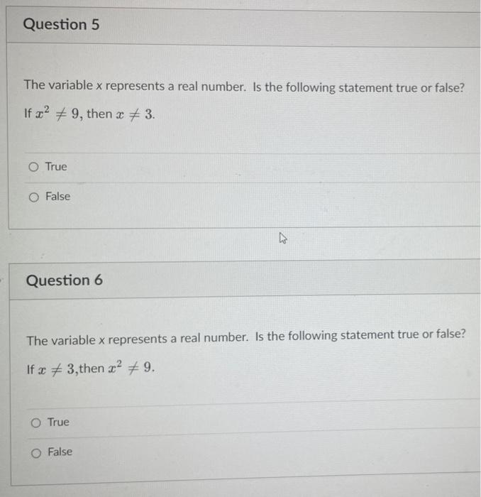 Solved The variable x represents a real number. Is the | Chegg.com