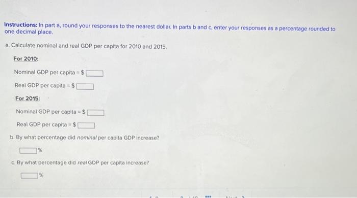 Solved Using the data in the table below related to nominal | Chegg.com