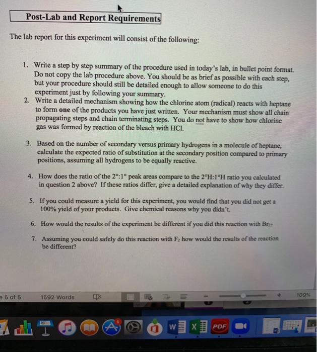 Solved Post-Lab and Report Requirements The lab report for | Chegg.com