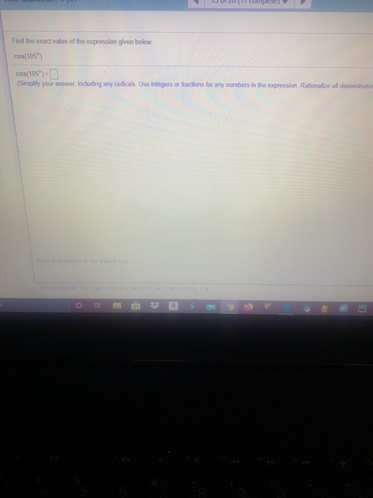 Solved Find the exact value of the expression given below. | Chegg.com