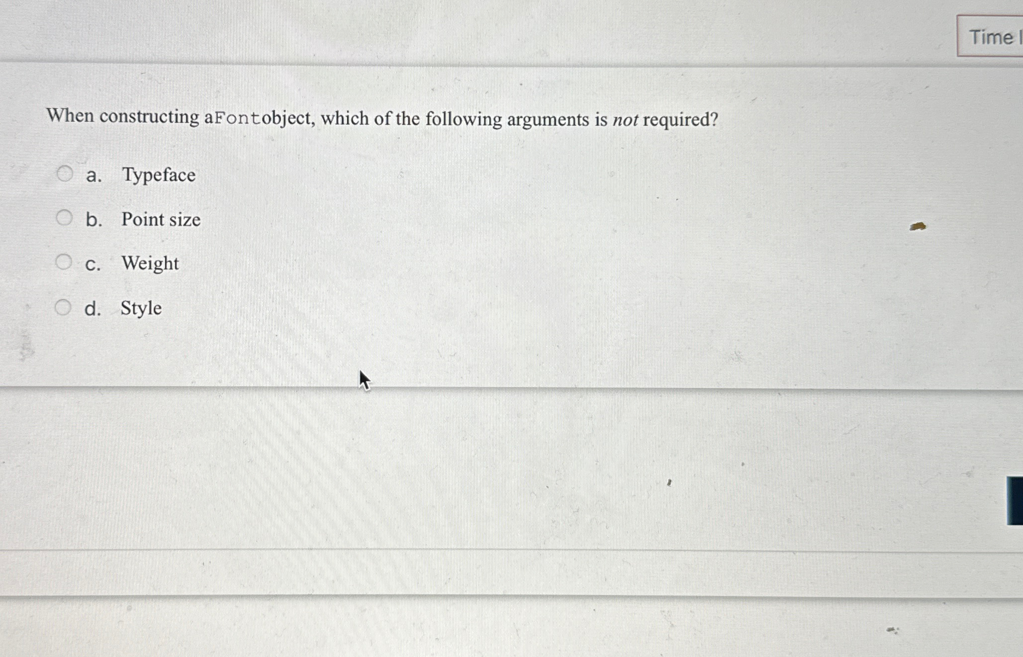 Solved When constructing aFontobject, which of the following | Chegg.com