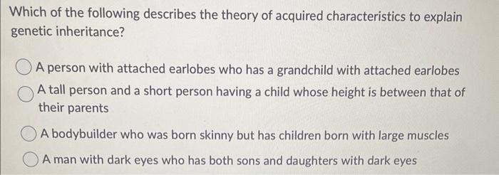 Solved Which of the following describes the theory of | Chegg.com