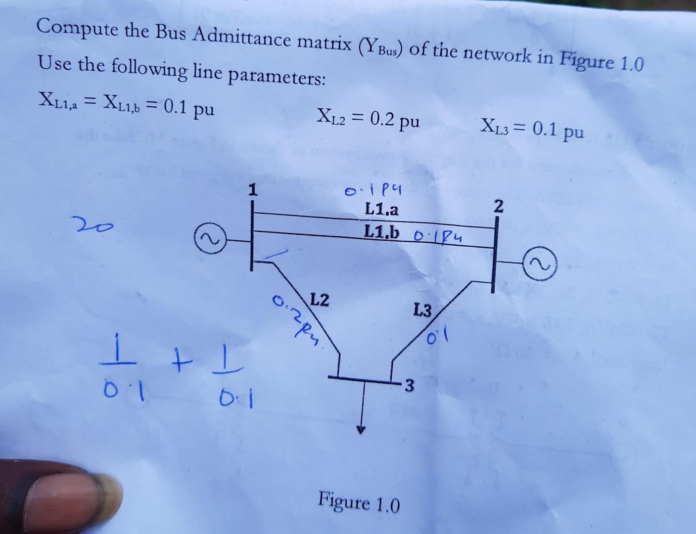 Solved Compute the Bus Admittance matrix ( YBus ) of the | Chegg.com