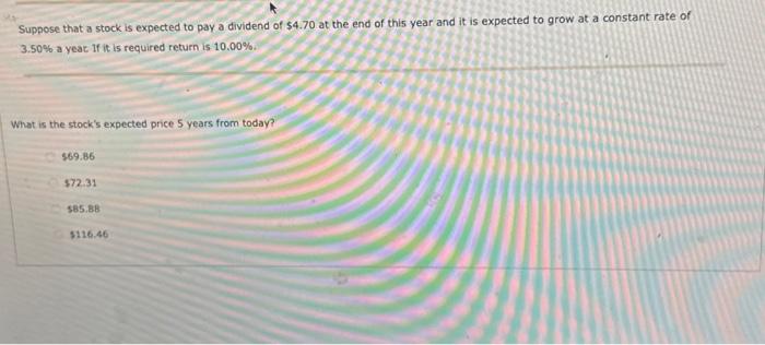 Solved Suppose D0=1 and D1=$1.04 and it is expected that | Chegg.com