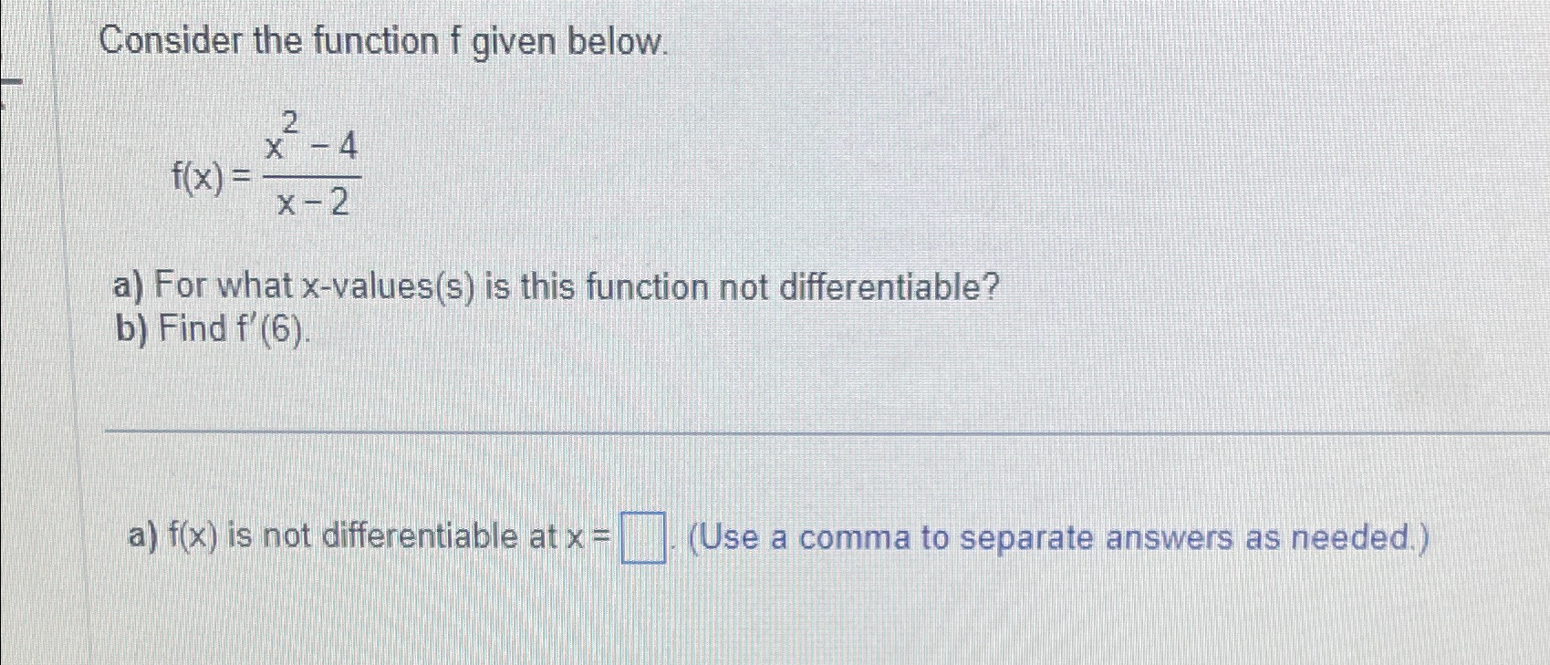 Solved Consider The Function F ﻿given Below F X X2 4x 2a
