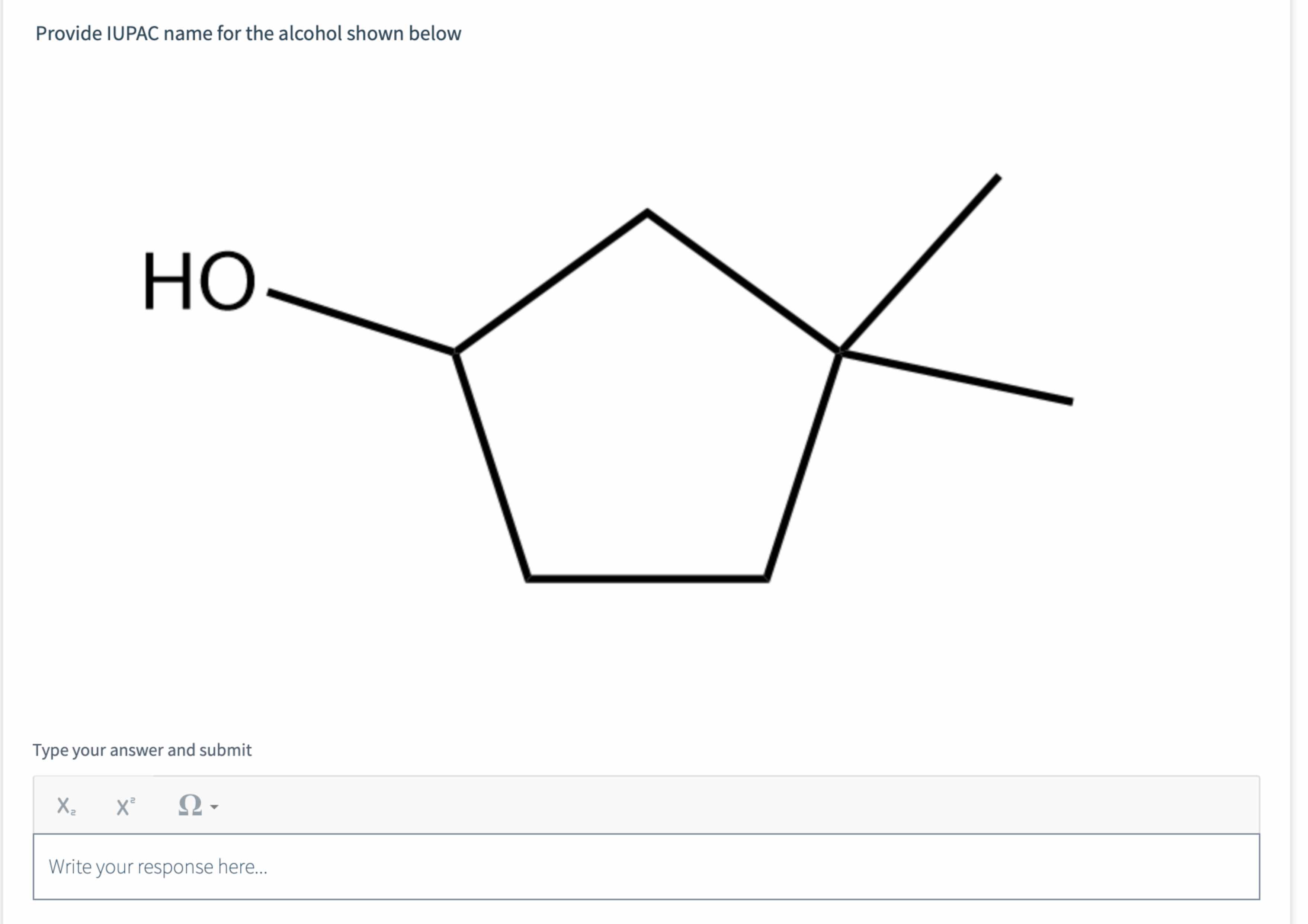 Provide IUPAC name for the alcohol shown below. | Chegg.com