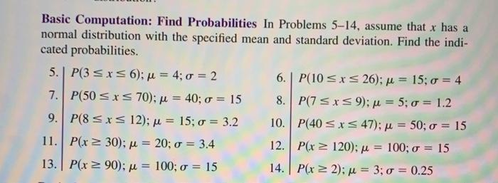 Solved Basic Computation: Find Probabilities In Problems | Chegg.com