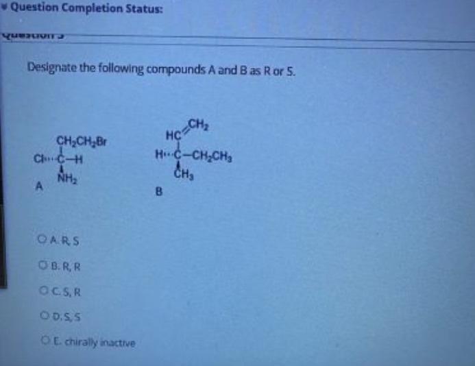 Solved Question Completion Status: wu amaar Designate the | Chegg.com