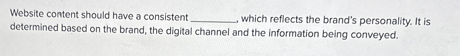Solved Website content should have a consistent which | Chegg.com