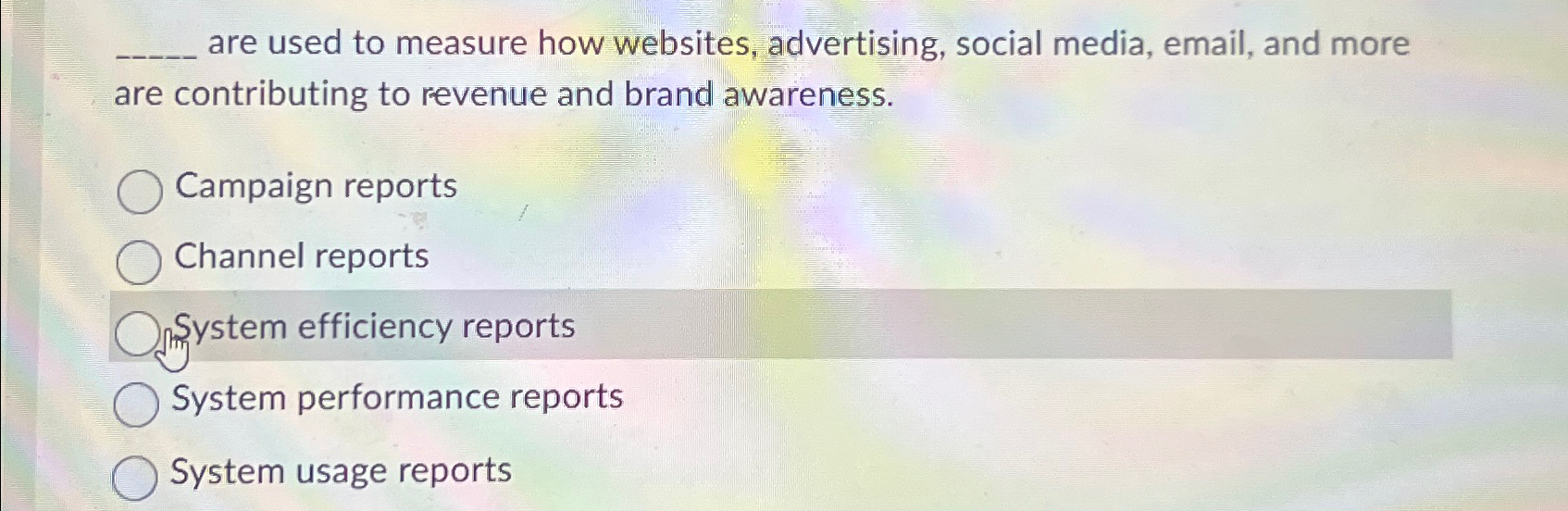 Solved are used to measure how websites, advertising, social | Chegg.com