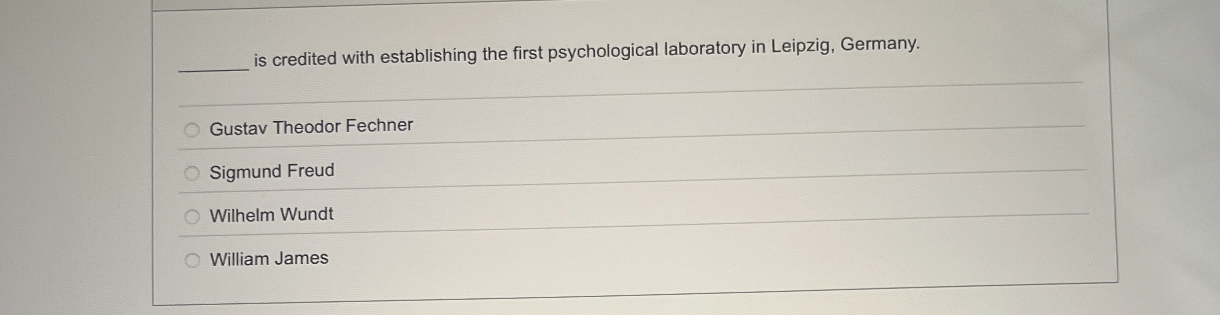Solved is credited with establishing the first psychological | Chegg.com