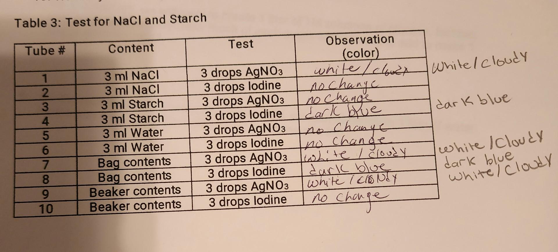 for table 3 which molecules were able to move through | Chegg.com