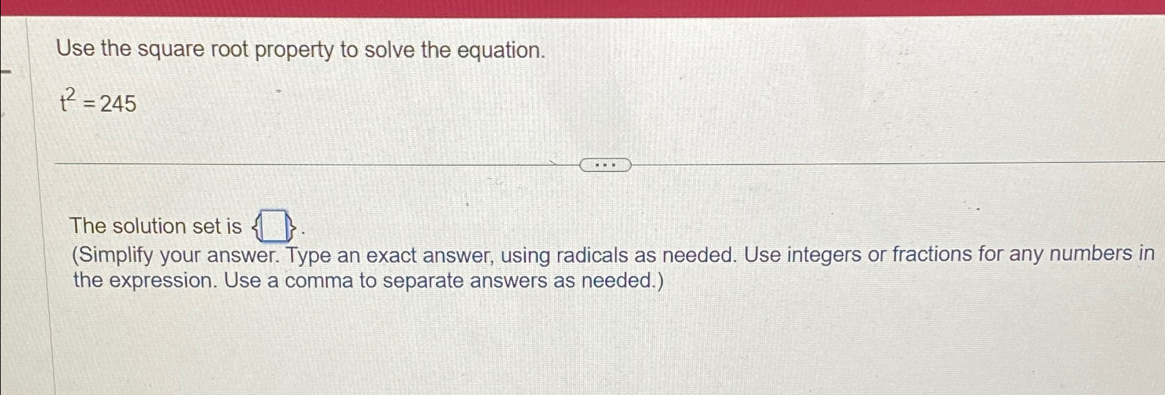 Solved Use the square root property to solve the | Chegg.com