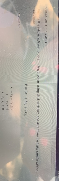 Solved QUESTION 1.1 POINT Rewrite the following linear | Chegg.com