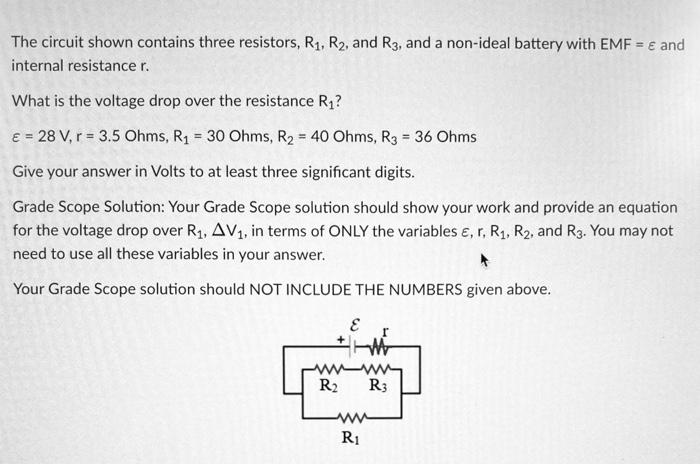 Solved The circuit shown contains three resistors, R1,R2, | Chegg.com