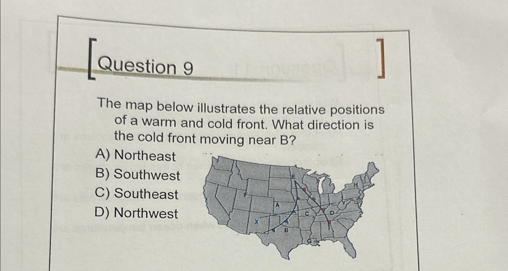 Solved Question 9The map below illustrates the relative | Chegg.com