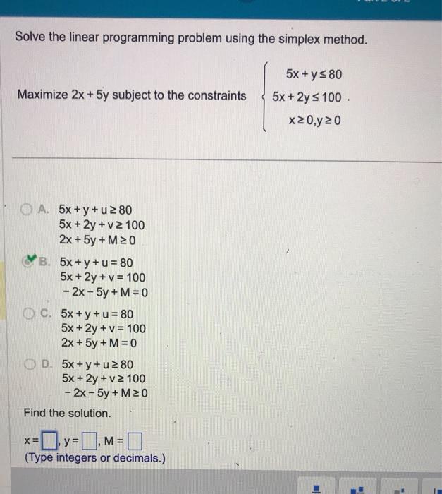 Solved Solve the linear programming problem using the | Chegg.com