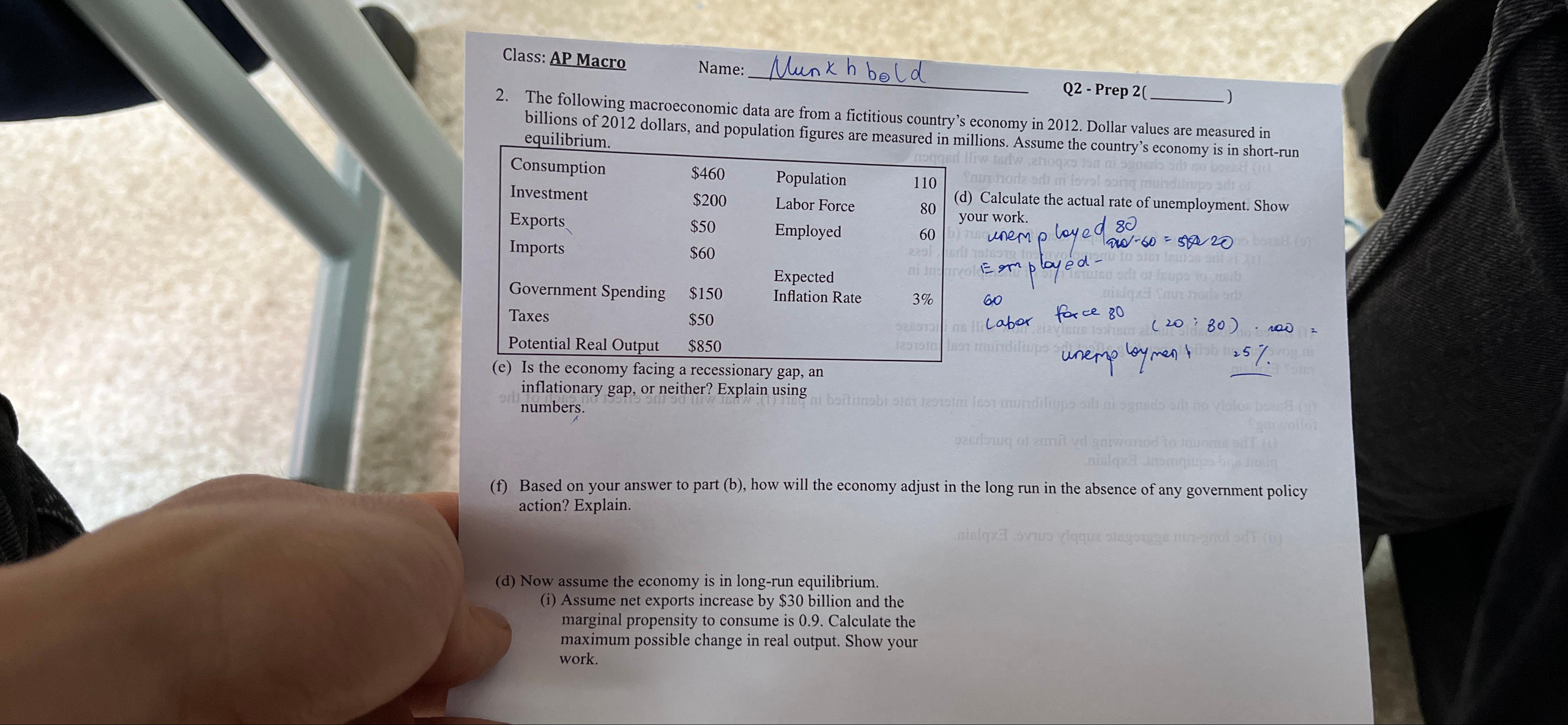 Solved Class: AP MacroName:Munk h boldQ2 - ﻿Prep 2 (2. ﻿The | Chegg.com