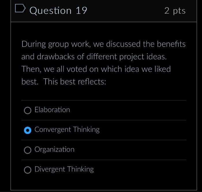Solved Question 18 2 pts Brainstorming and asking students | Chegg.com