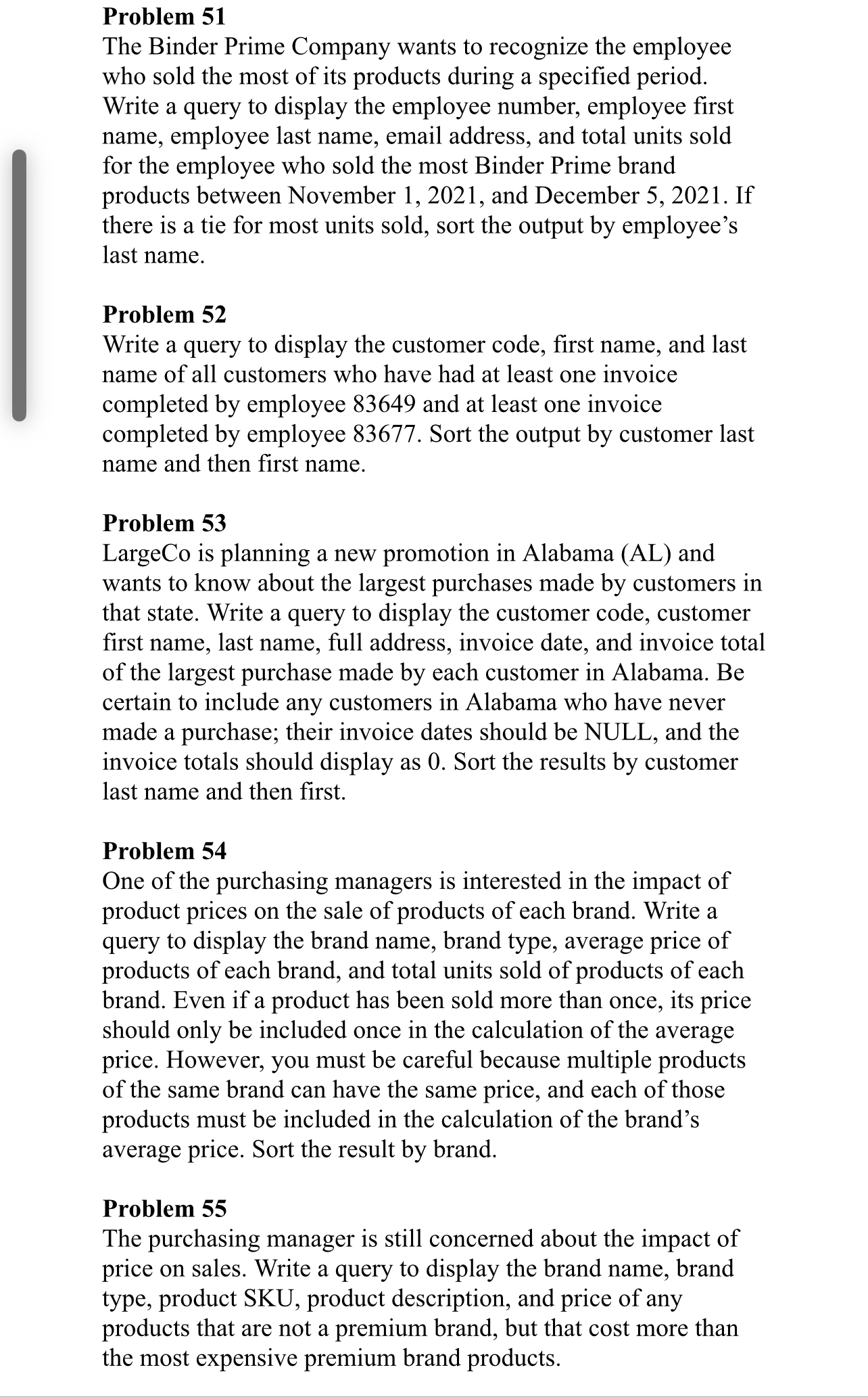 Solved The Ch07_LargeCo database stores data for a company | Chegg.com