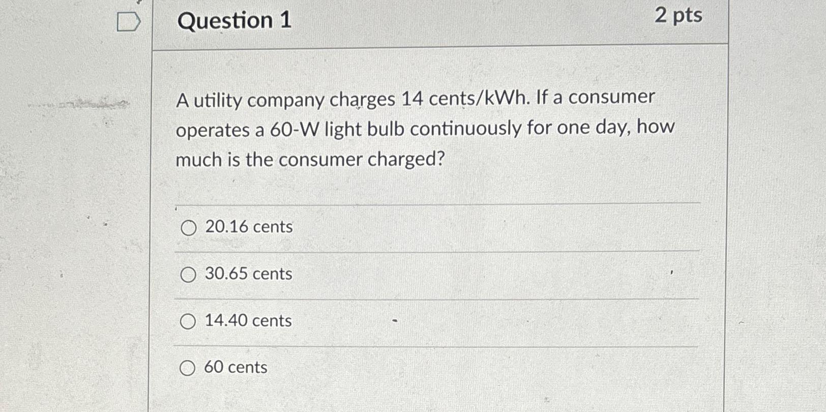 Solved Question 12ptsA utility company charges 14 | Chegg.com
