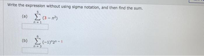 Solved Write The Expression Without Using Sigma Notation 1701