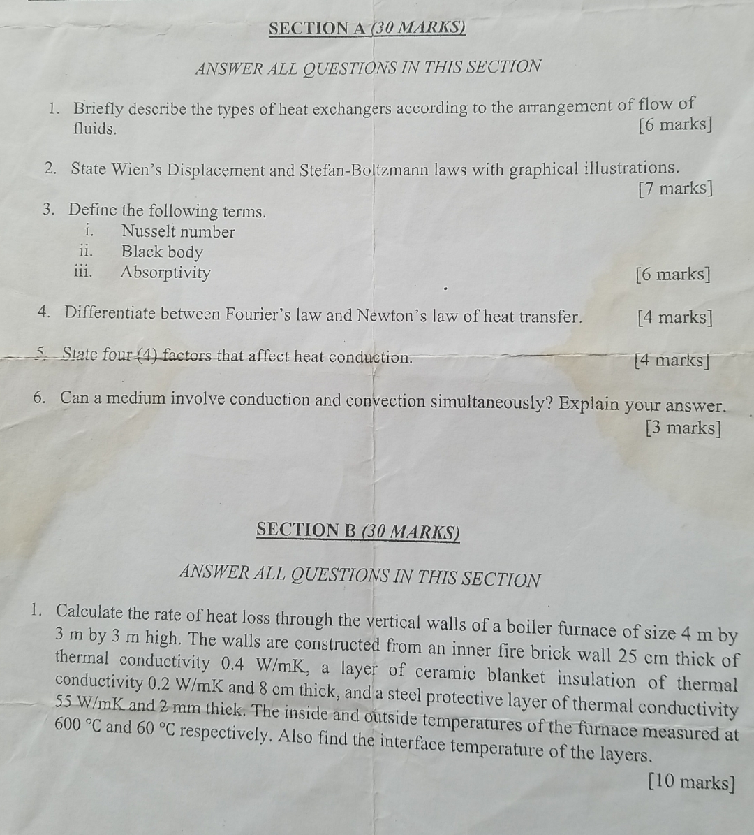 Solved SECTION A (30 ﻿MARKS)ANSWER ALL QUESTIONS IN THIS | Chegg.com