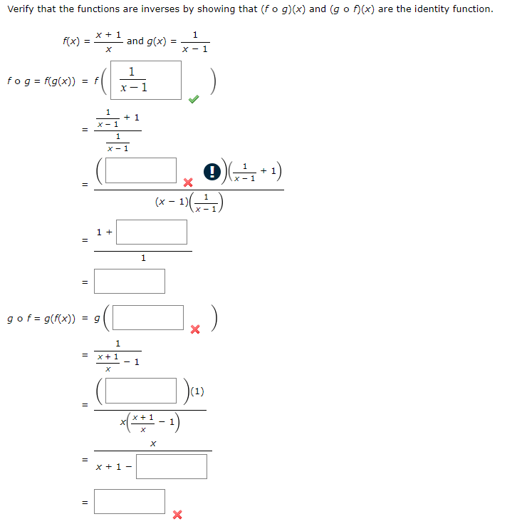 Solved Verify that the functions are inverses by showing | Chegg.com