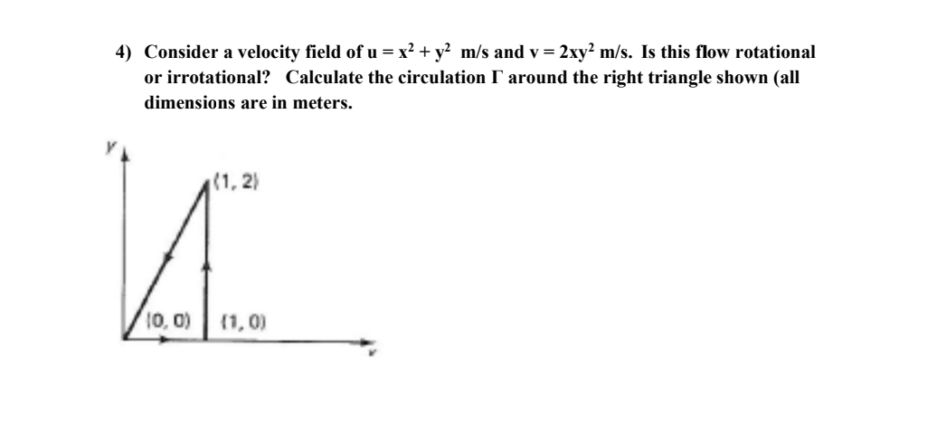 Solved Consider a velocity field of u=x2+y2ms ﻿and v=2xy2ms. | Chegg.com