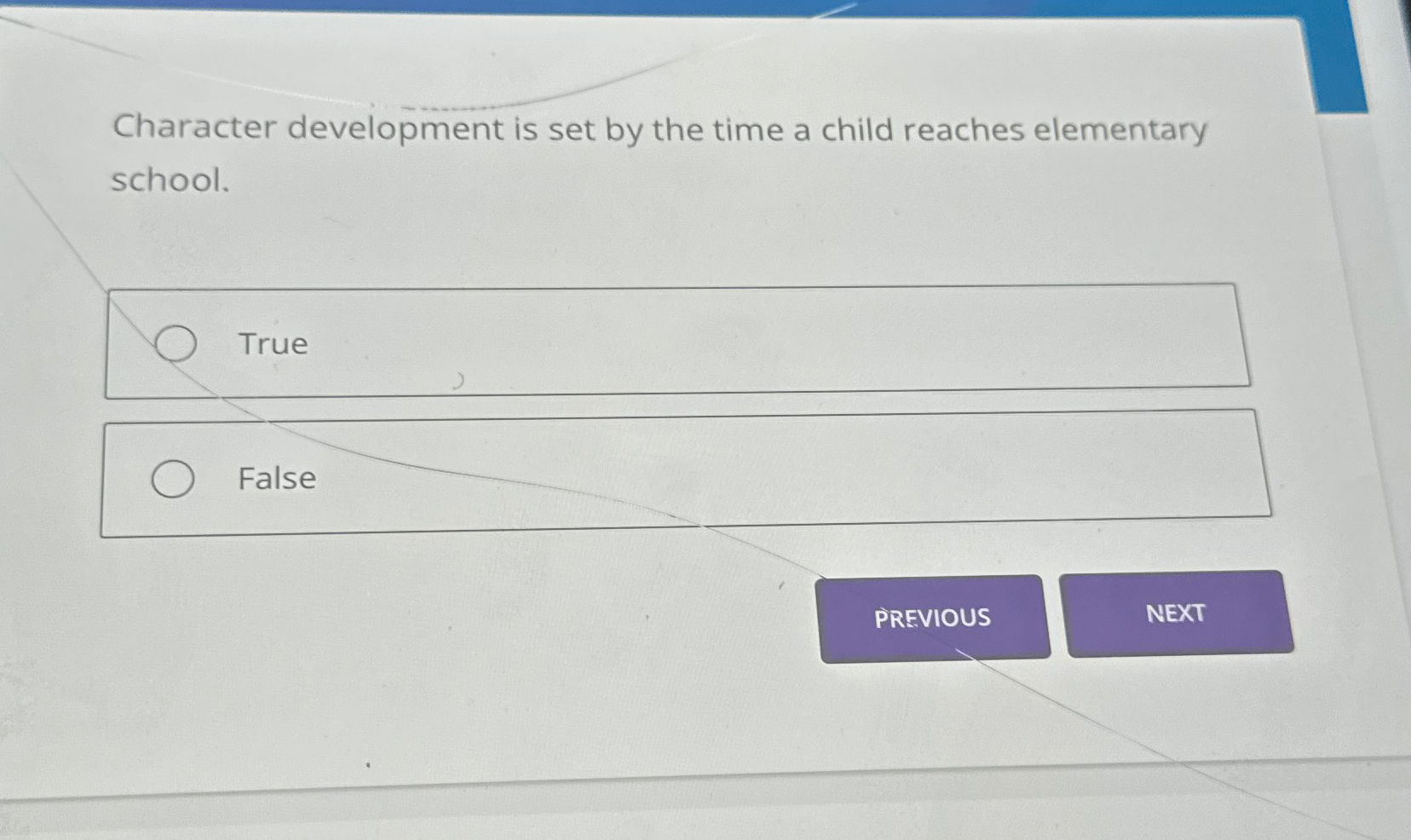 Solved Character development is set by the time a child | Chegg.com