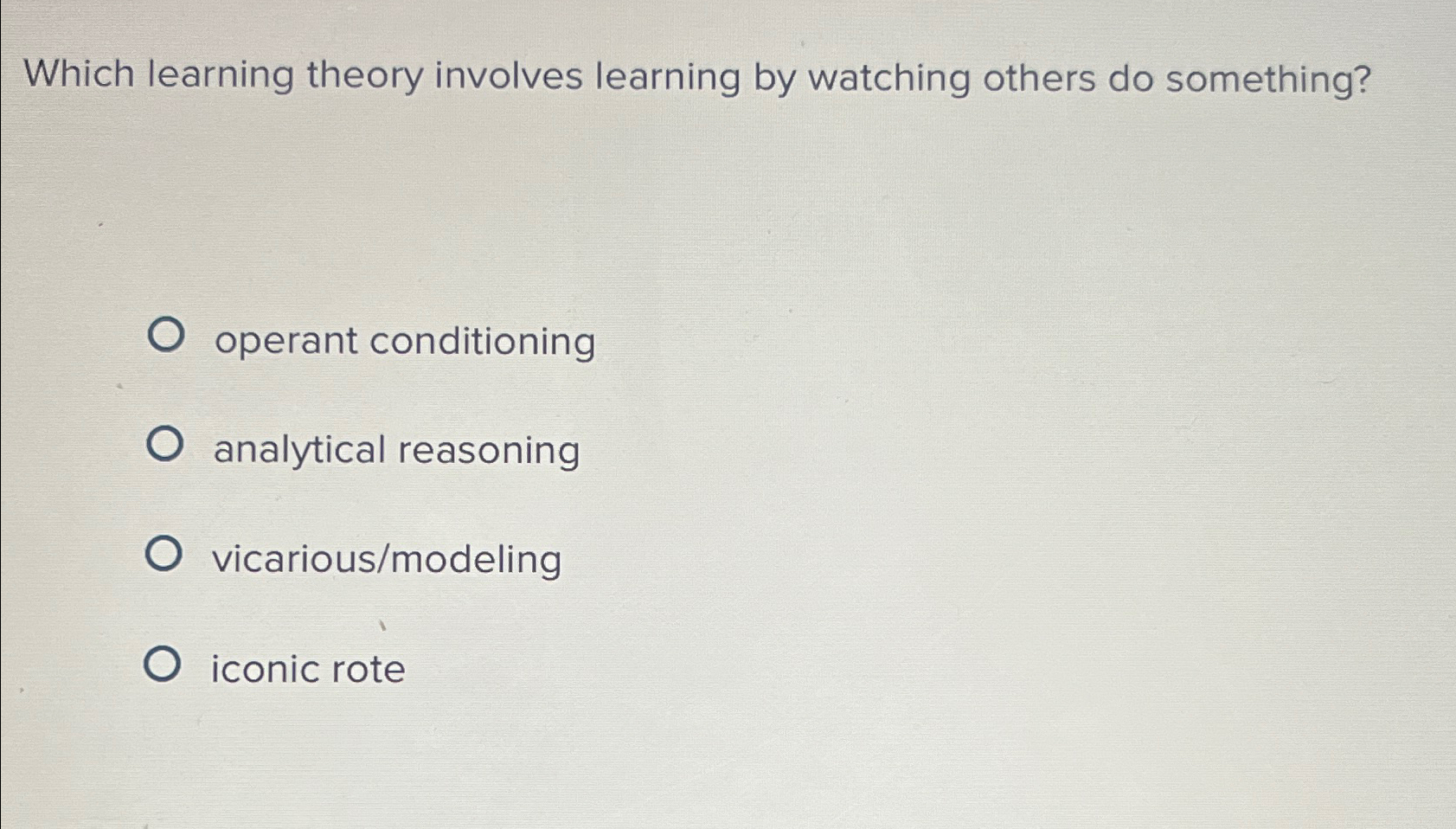 Solved Which learning theory involves learning by watching | Chegg.com