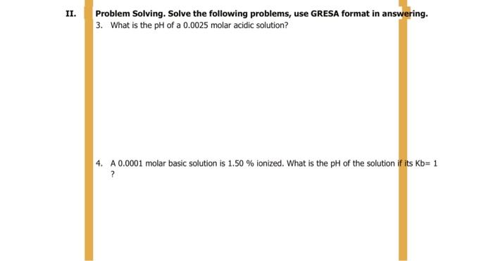 Solved II. Problem Solving. Solve the following problems, | Chegg.com