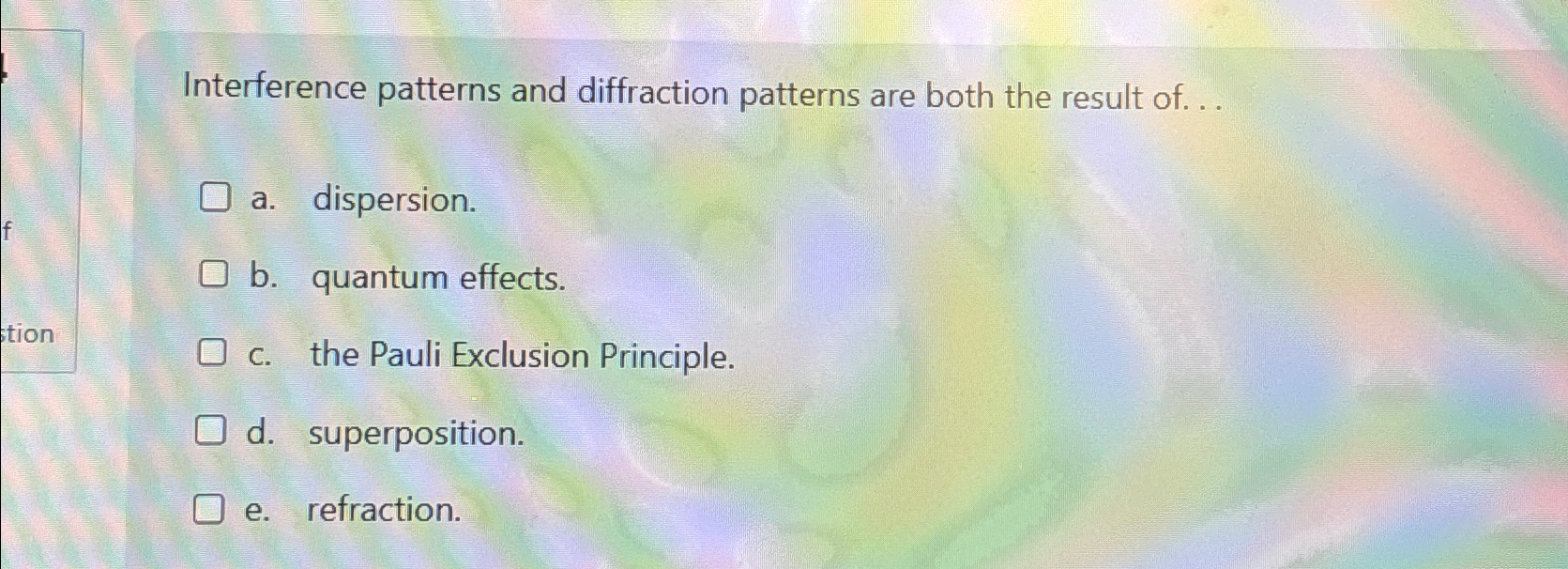 Solved Interference patterns and diffraction patterns are | Chegg.com