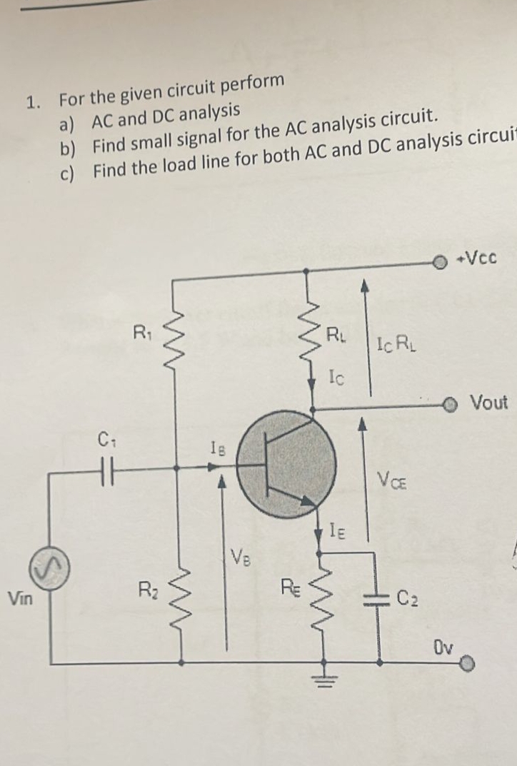 Solved For the given circuit performa) AC ﻿and DC | Chegg.com