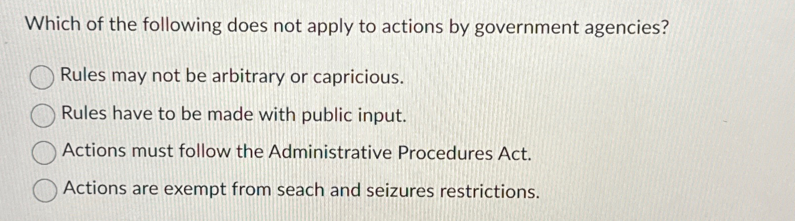 Solved Which of the following does not apply to actions by | Chegg.com
