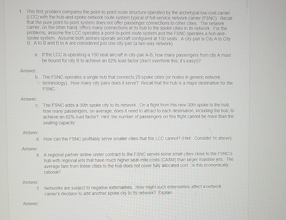 1. This first problem compares the point-to-point | Chegg.com