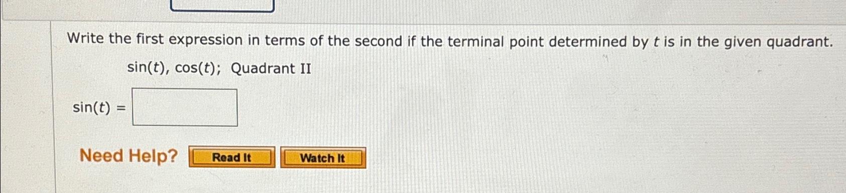Solved Write the first expression in terms of the second if | Chegg.com