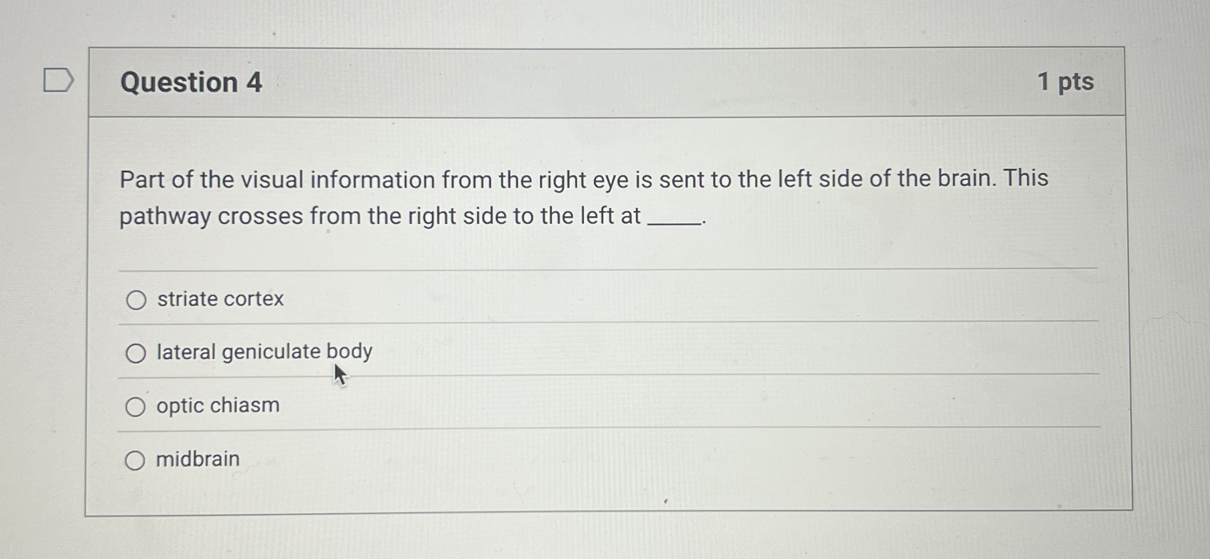 Solved Question 41 ﻿ptsPart of the visual information from | Chegg.com