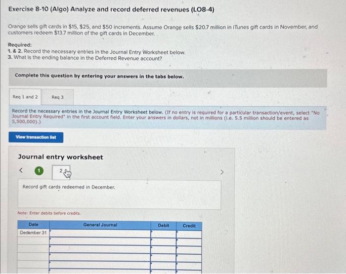 Solved Exercise 8-10 (Algo) Analyze and record deferred | Chegg.com Solved Exercise 8-10 (Algo) Analyze and record deferred | Chegg.com
