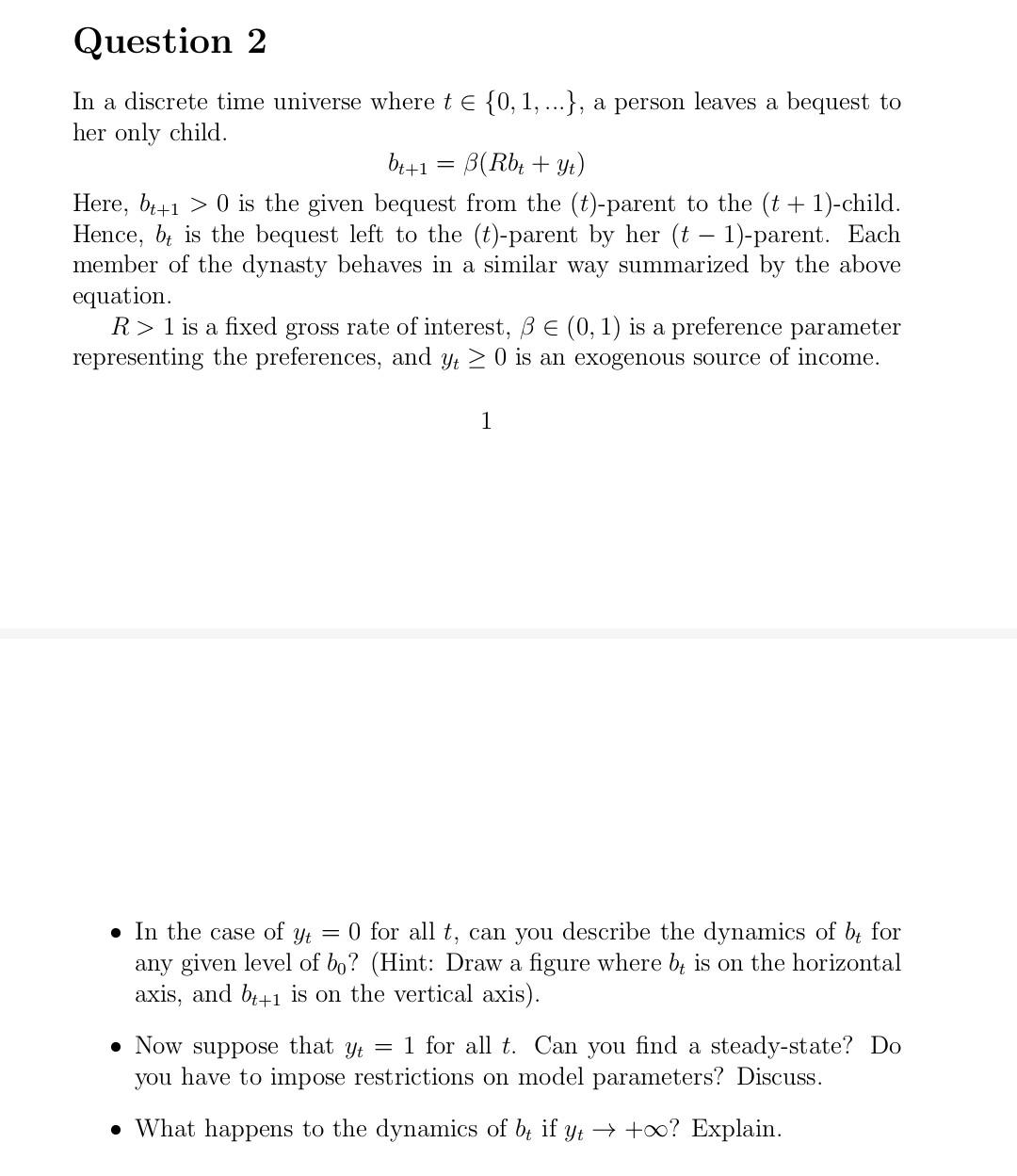 Solved In a discrete time universe where t∈{0,1,…}, a person | Chegg.com