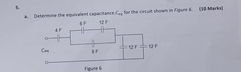 Solved Determine the equivalent capacitance, Ceq ﻿for the | Chegg.com