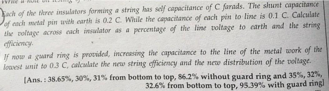 Solved VVTITE U TURC UTL Fach of the three insulators | Chegg.com
