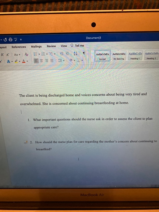 Solved Document3 References Mailings Review Ayout View Tell