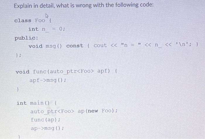 Solved Explain in detail, what is wrong with the following | Chegg.com