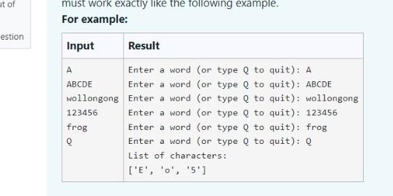 Solved \begin{tabular}{|l|l|} \hline Input & Result \\ | Chegg.com