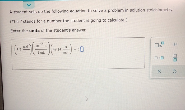 Solved A student sets up the following equation to solve a | Chegg.com