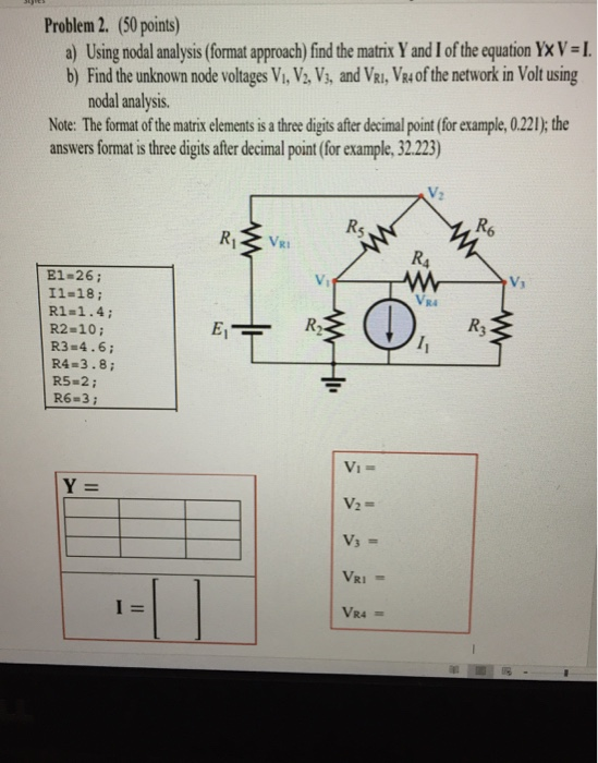 Solved Problem 1. (50 points) a) Using mesh analysis (format | Chegg.com