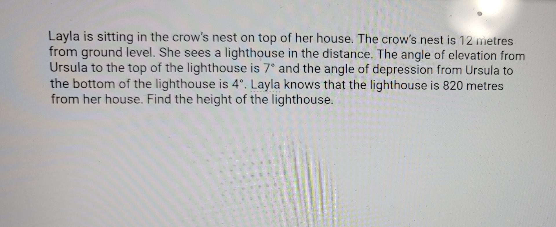 Solved Layla is sitting in the crow's nest on top of her | Chegg.com