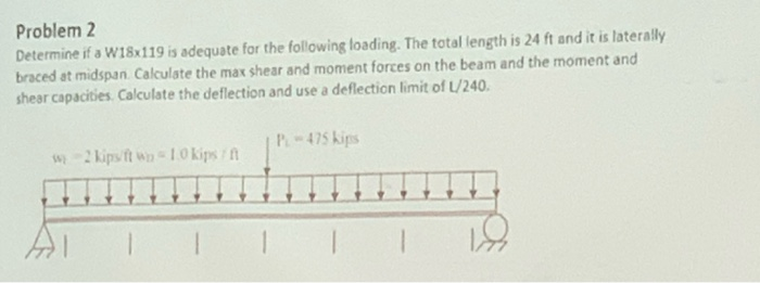 Solved Determine if a W18x119 is adequate for the following | Chegg.com