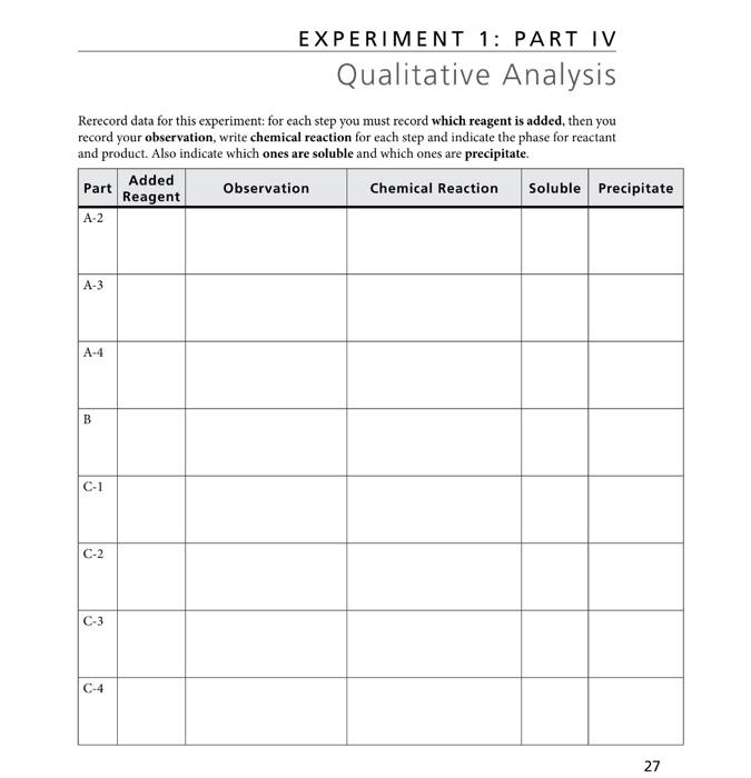 Rerecord data for this experiment, for each step you | Chegg.com
